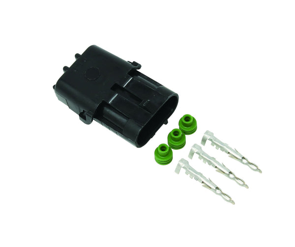 Connector- Weather Pack, 3 Way Male – American Autowire